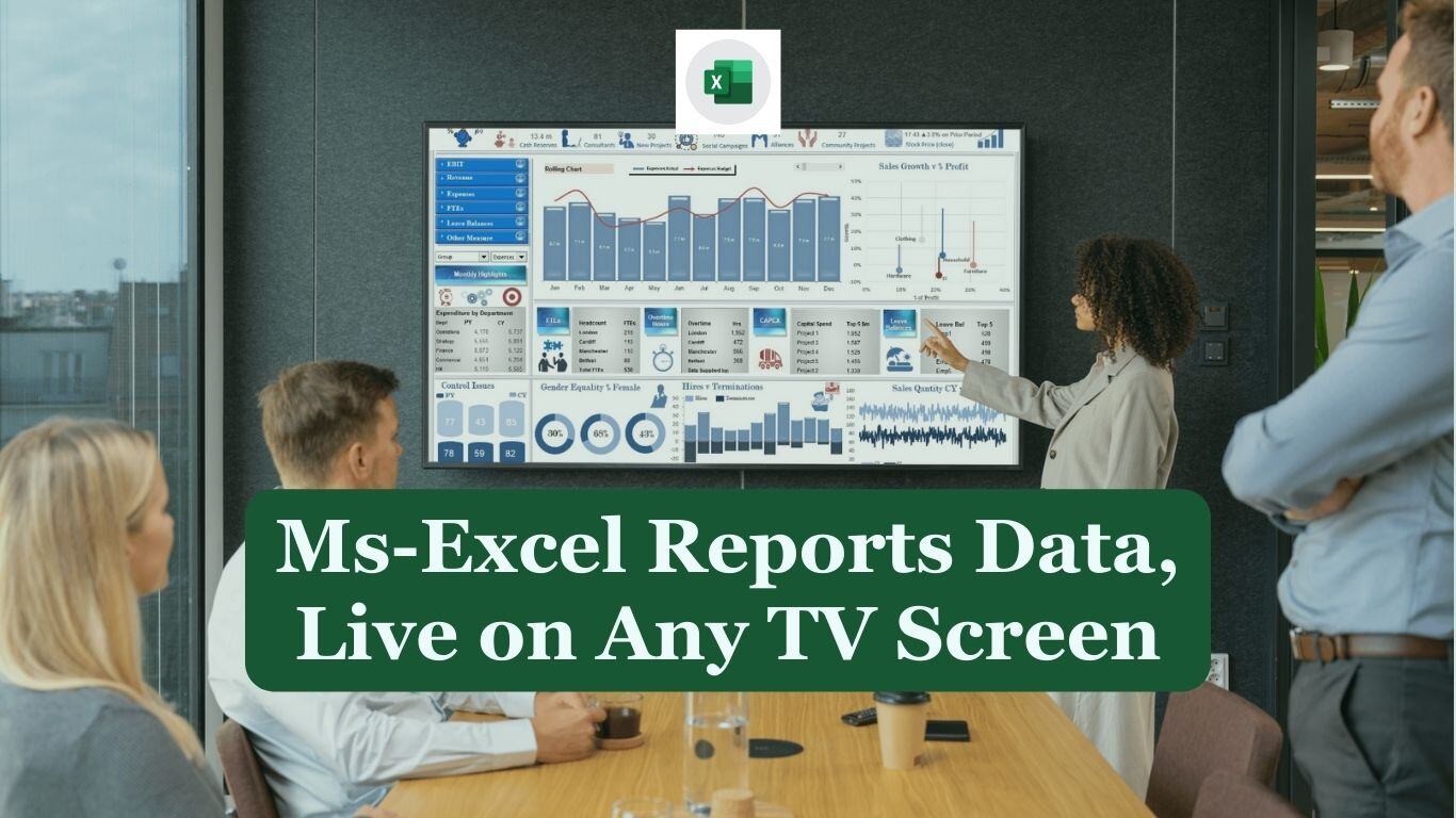 Effortless MS-Excel Screen Integration | Display Real-Time Data on Any TV or Screen with ...
